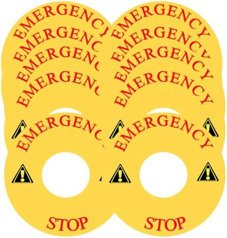 Amazon.com: Emergency Stop Warning Sign Equipment Emergency Stop Label ...