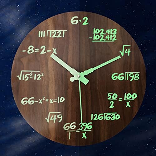 Amazon.com: Mulaibdin Math Clock, Wooden Wall Clocks Battery Operated ...
