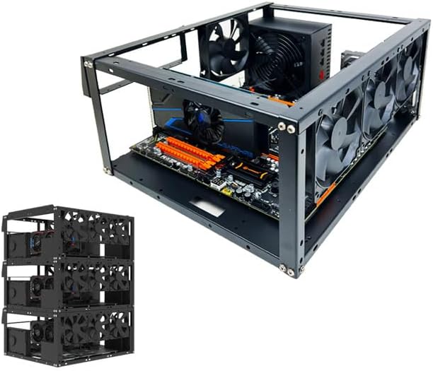 Amazon.com: DIY Computer Case PC Frame Desktop Chassis Stackable Rack ...
