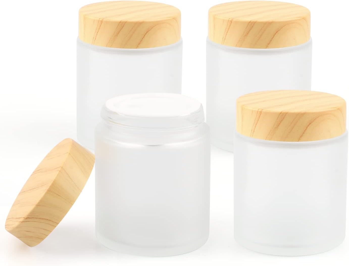 Amazon.com : BEECO GIF2U Empty Bamboo Lid Jar 8oz/250g,Refilable ...