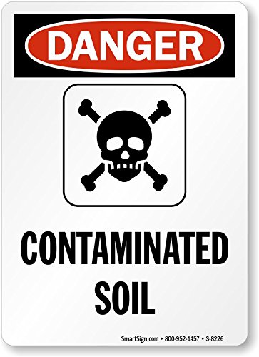 Danger: Contaminated Soil (with Graphic), Laminated Vinyl Labels, 5" x ...