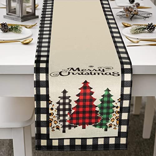 Amazon.com: Christmas Table Runner Buffalo Plaid Christmas Decorations Christmas Runner for ...