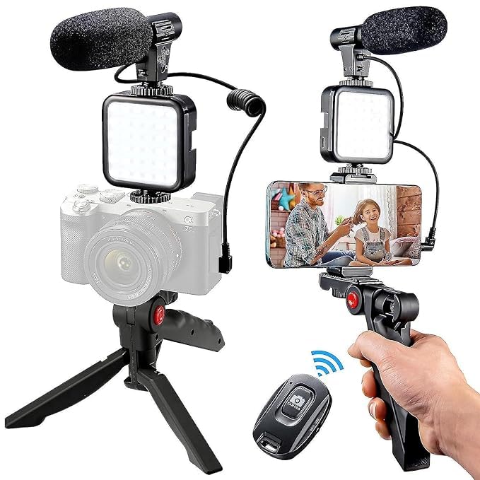 Buy Hind Gift Store Vlogging Kit,Desktop Phone Video Microphone Kit for ...