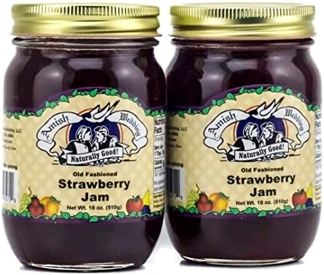 Amazon.com: Amish Wedding Strawberry Jam 18oz (Pack of 2)