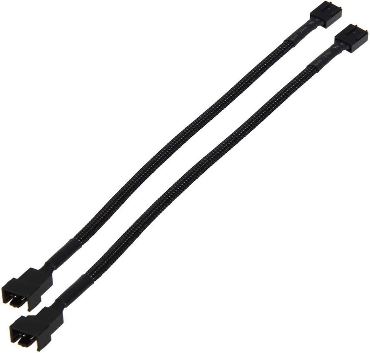 4 Pin PWM Fan Extension Cable PC Fan Power Braided Sleeved Extending ...