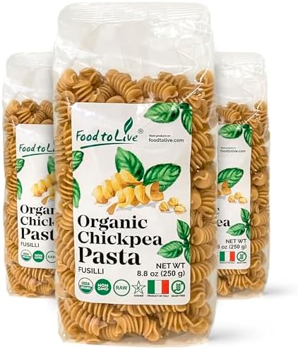 Amazon.com : Organic Chickpea Fusilli Pasta, 8.8 OZ (Pack of 3) – Non ...