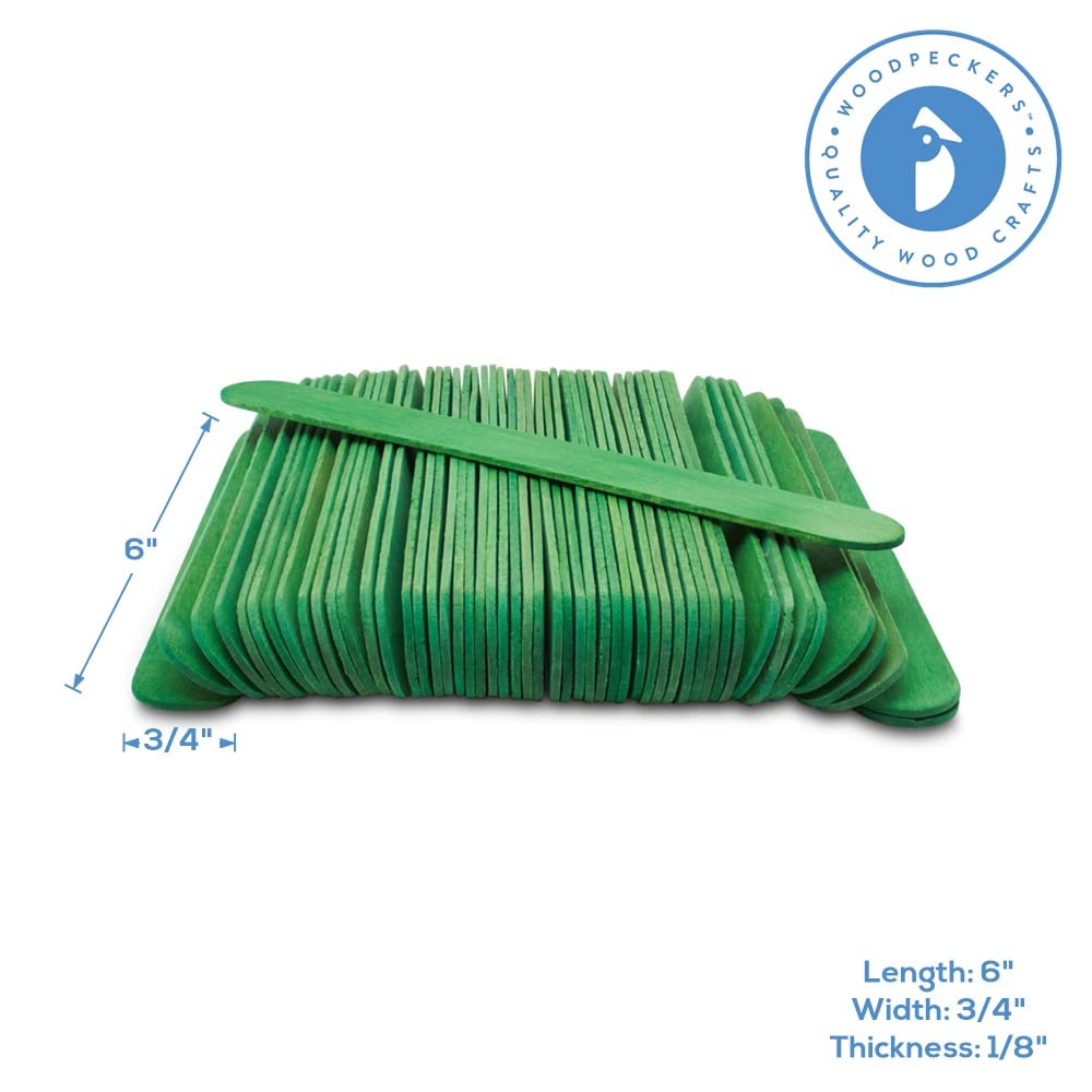 Snapklik.com : Jumbo Green Craft Sticks 6 Inch, Pack Of 100 Christmas ...
