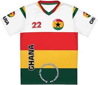 Amazon.com: Recycled Unisex Sports Jersey, kr8vsosllc, Ghana Soccer ...