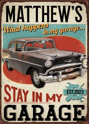 Amazon.com: Personalized Metal Workshop Sign - 'What Happens In My ...