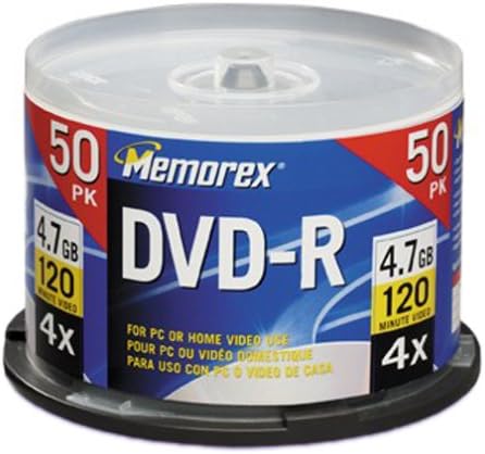 Amazon.com: Memorex 4.7GB 4X DVD-R (50-Pack Spindle) : Electronics