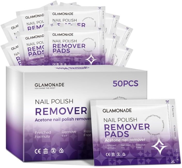 Nail Polish Remover Pads: 50 Pack Individually Wrapped Quick Nail ...