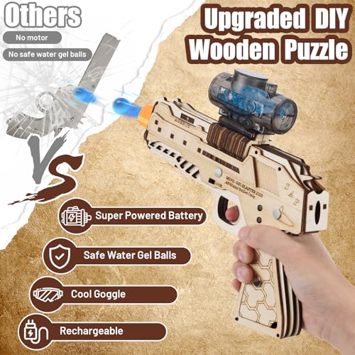 Snapklik.com : Maysida 3D Wooden Puzzles, Electric DIY Wood Gun Pistol ...