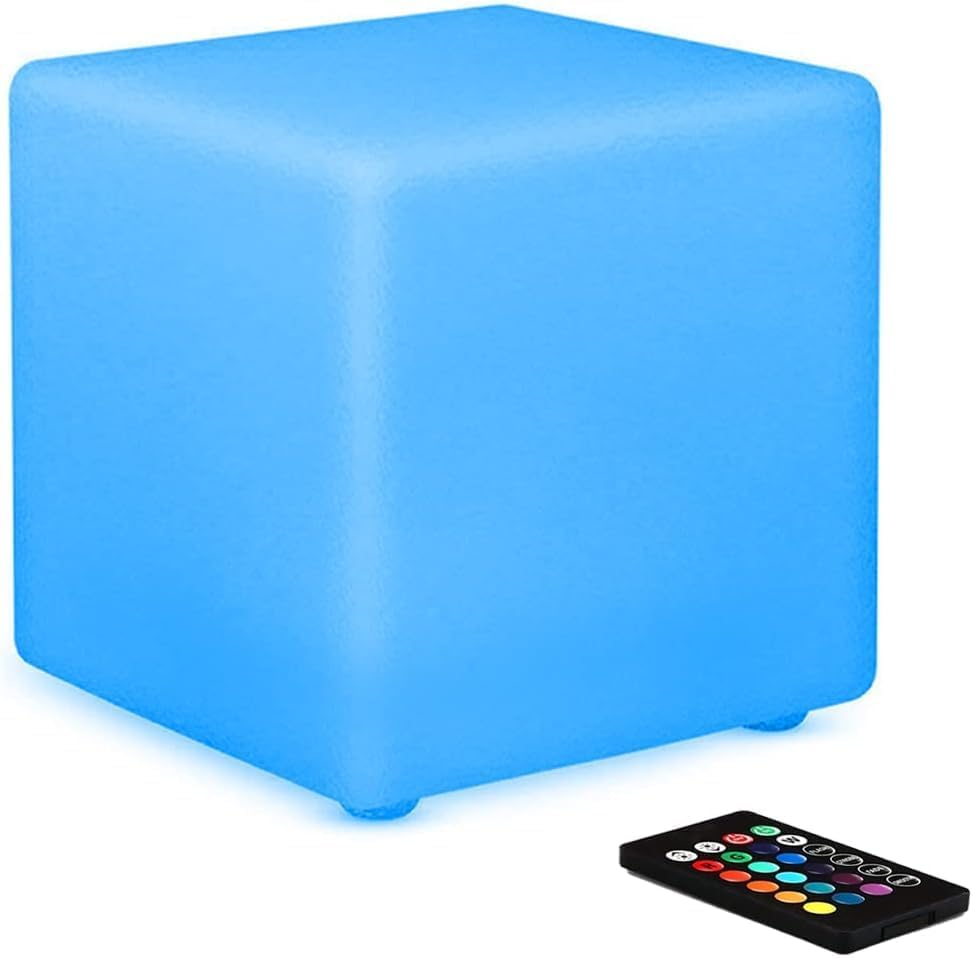 COPU 8-Inch LED Solar Cube Light Outdoor Waterproof, Color Changing ...