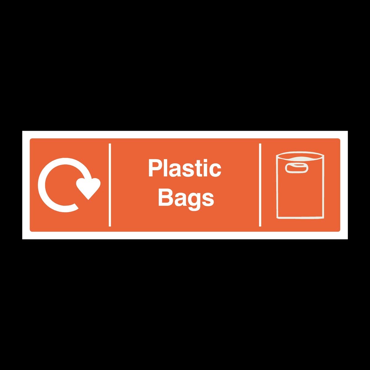 Plastic Bags Recycling Sticker 150x50mm - Waste, Environment, Bin ...