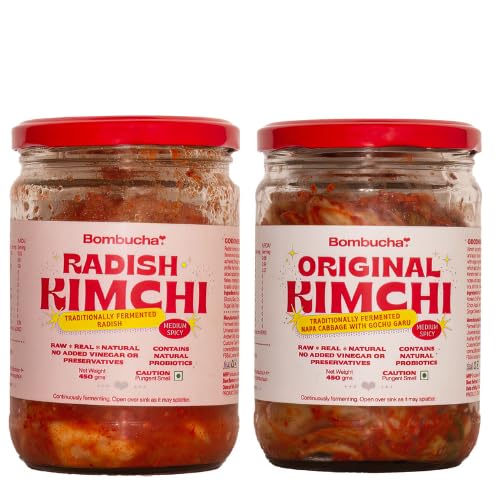 Bombucha Kimchi Combo | Original Kimchi & Radish Kimchi 450g | 100% Veg ...
