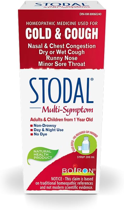 Boiron Stodal Cold & Cough Syrup, 200ml, Relief for Nasal & Chest ...