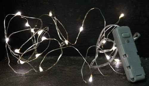 Amazon.co.jp: Flashing LED Bud Lights Silver Wire Country Primitive ...