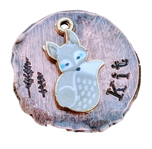 Amazon.com: Hand Stamped Dog Tag, Pet Tag, Dog Tag, Fox Pet Tag, Pet ID ...