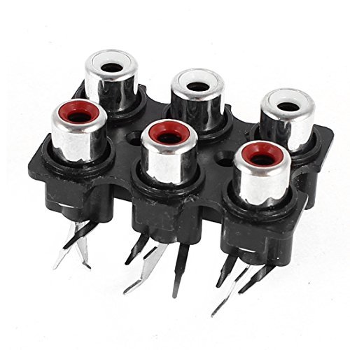 Water & Wood Audio Video AV Concentric Connector 6 Female RCA Socket ...