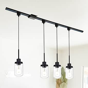 MILUCES H Track Lights H-Type Track Lighting Pendants 4-Pack Kitchen ...