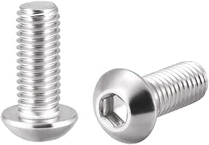 uxcell M8x20mm Machine Screws Hex Socket Round Head Screw 304 Stainless Steel Fasteners Bolts ...