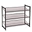 Amazon.com: SONGMICS 3-Tier Shoe Rack Storage, Metal Mesh, Flat or ...