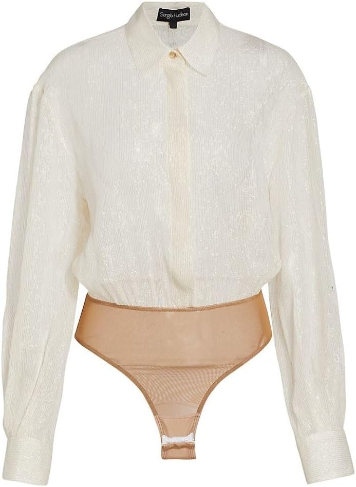 Amazon.com: Sergio Hudson, Body Blouse, Small, Ivory & Gold : Amazon Luxury