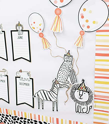 Snapklik.com : Schoolgirl Style Simply Safari Birthday Bulletin Board Set