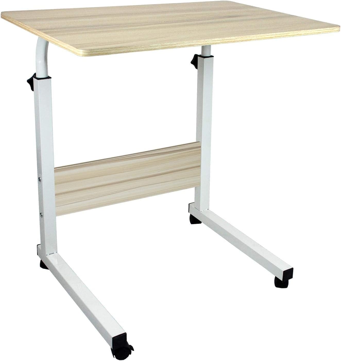 simpa Height Adjustable Mobile Laptop Table Workstation with Metal ...