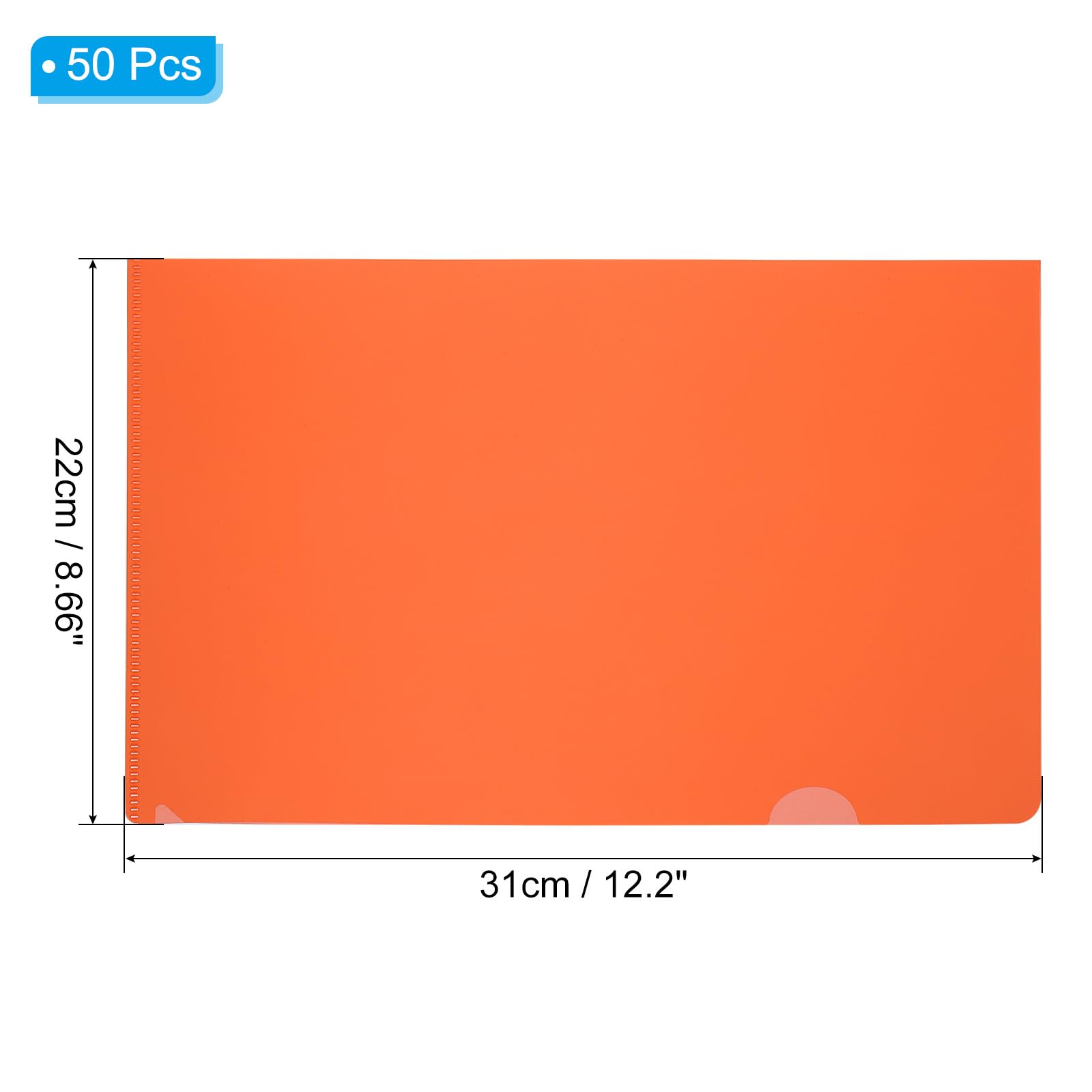 PATIKIL L Type Folders 50 Pack A4 Plastic File Project Pockets Clear ...