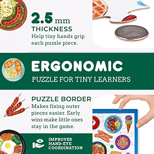 Buy World Food Puzzles for Kids Ages 4-8 | 64 Piece Jigsaw Puzzle Box ...