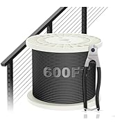 BLIKA 1000FT 1/8" Black Stainless Steel Cable, T316 Marine Grade ...