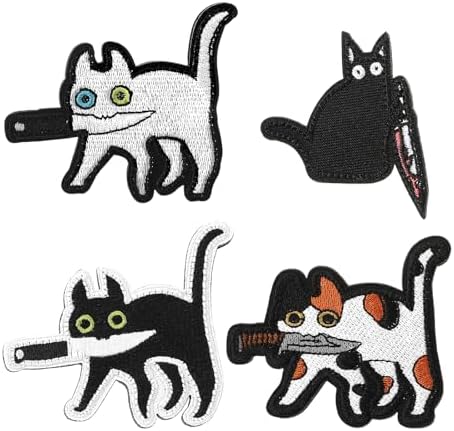 GroveEss Cat Face Iron on Patch for Clothes,Cute Embroidered Ironable ...