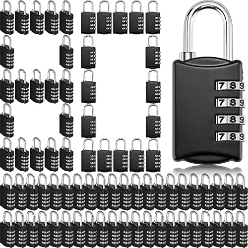Therwen 80 Pack 4 Digit Combination Lock Small Combo Locks Keyless ...