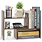 Amazon.com: Expandable Wood Desktop Bookshelf Desktop Organizer Office ...