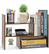 Bamboo Desk Storage Organizer, Desktop Display Shelf Rack, Multipurpose ...
