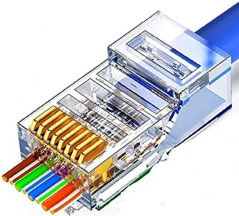 FEDUS 100 Pcs RJ45 Cat6 Pass Through Connector RJ45 Ends, Cat5, Cat5e ...