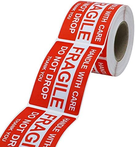 True-Ally Large Fragile Stickers - 100 x 150mm (4x6 inch) Strong ...