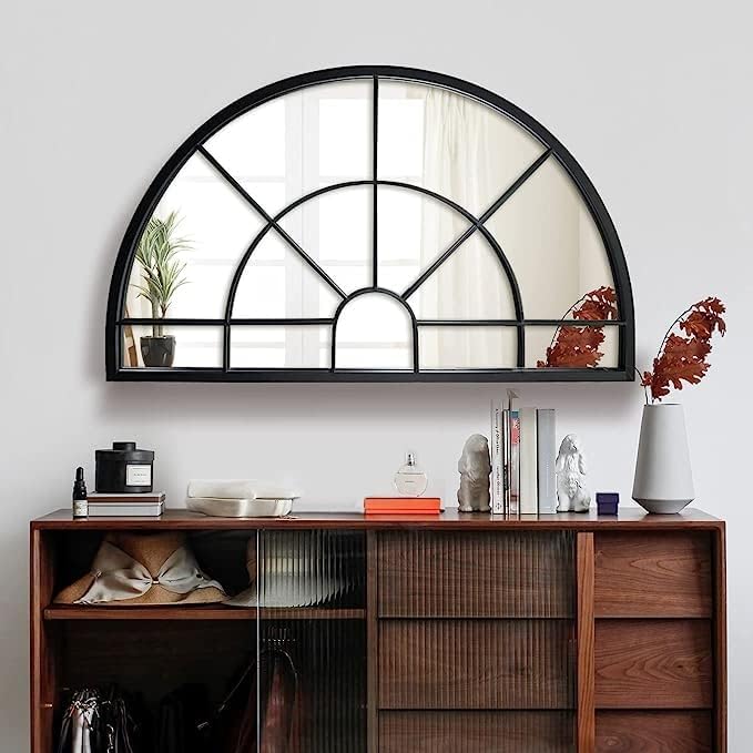 Amazon.com: Arched Window Pane Mirror Decor, 39 * 26” Farmhouse Wall ...