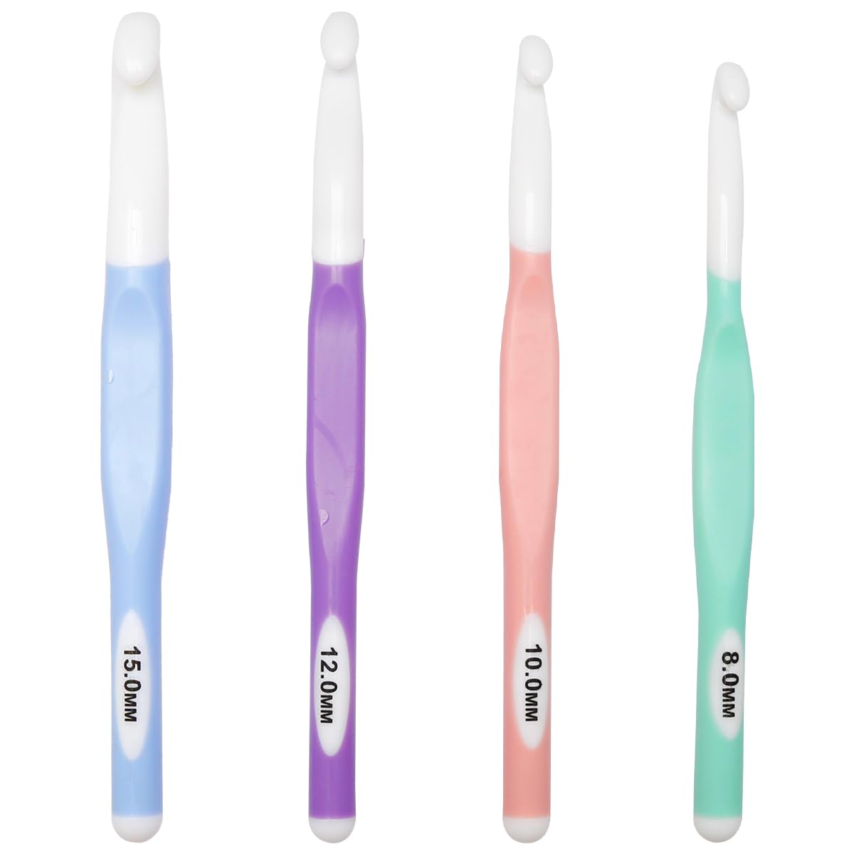 Vanyibro 4 Pieces Crochet Hooks Set,Ergonomic Plastic Starter Crochet ...