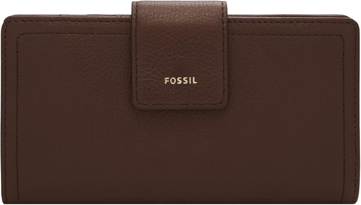 Amazon.com: Fossil Women's Logan Leather RFID-Blocking Tab Clutch ...