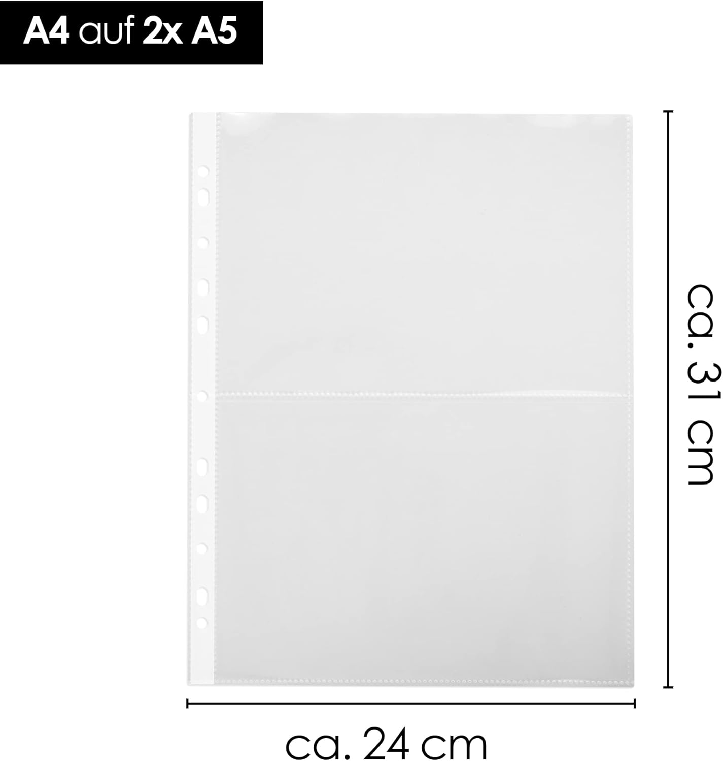 OfficeTree 100 x Organiser Pouches A4 2 compartments – Brochure Pockets ...