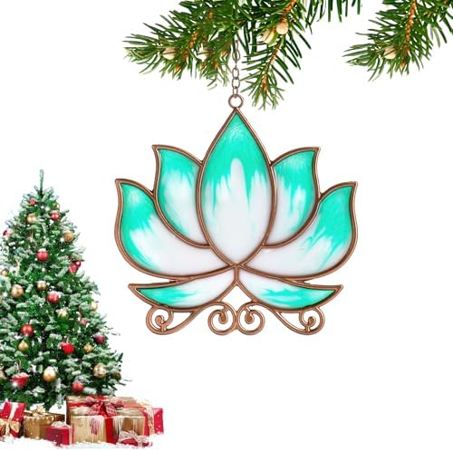 Acrylic Lotus Flower Christmas Ornament for Christmas Tree, Lotus ...