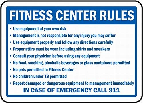 Amazon.com: PaBoe Fitness Center Rules Sign 8x12 Safety Sign Notice ...