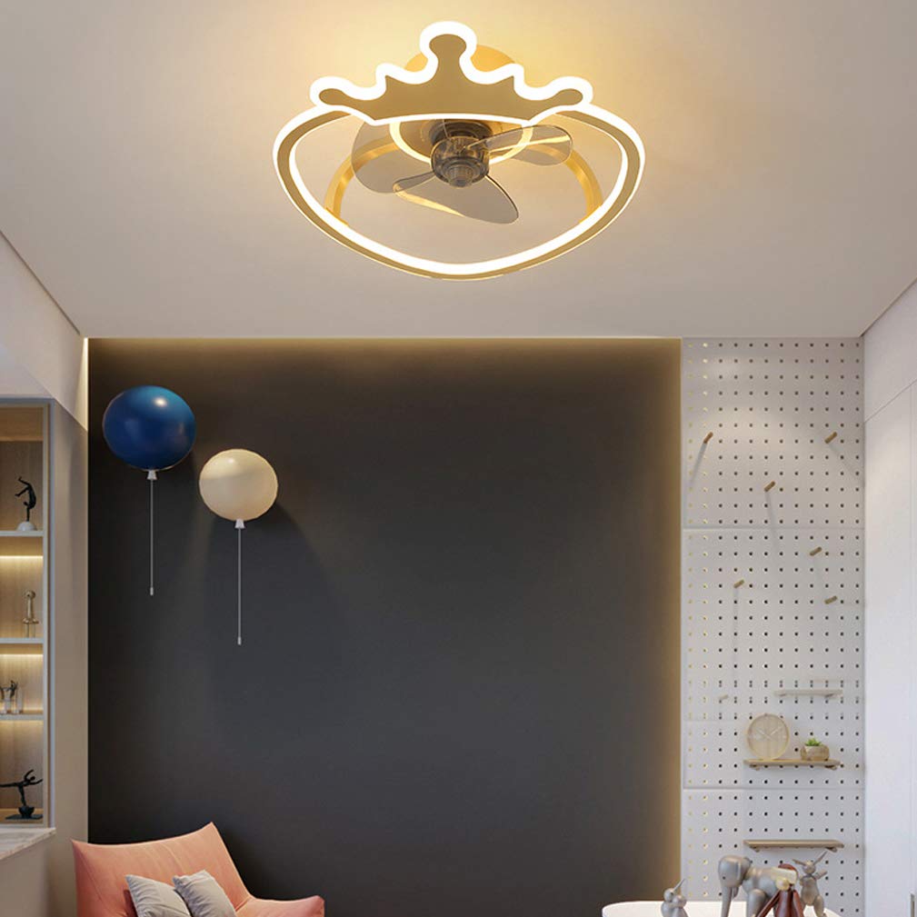Buy Krone Rings Design 3-Speed Adjustable Fan Ceiling Light Modern LED ...
