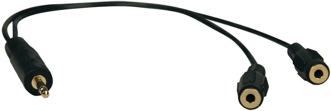 Amazon.com: Tripp Lite 3.5mm Mini Stereo Cable adapter Y Splitter for ...