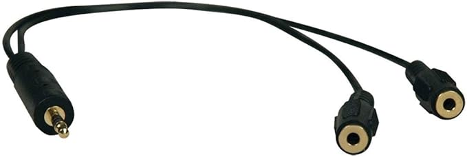 Amazon.com: Tripp Lite 3.5mm Mini Stereo Cable adapter Y Splitter for ...