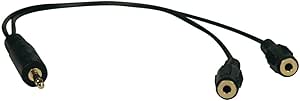 Tripp Lite P313-001 1 Foot Stereo Splitter Cable 3.5MM MALE/2 X 3.5MM ...