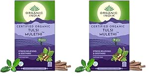 ORGANIC INDIA Tulsi Mulethi, 25 Tea Bags (Pack Of 2),45 Gram : Amazon.in: Grocery & Gourmet Foods