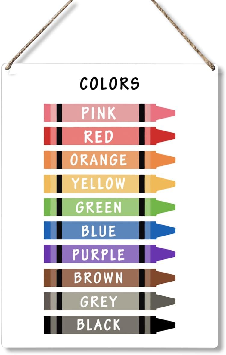 Amazon.com: Toddler Learning Posters with Hanging Rope, Color ...